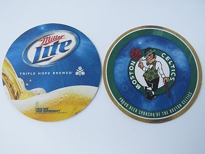 Beer 2009 COASTER ~ MILLER Lite ~ Triple Hops Brewed ~ BOSTON CELTICS ...