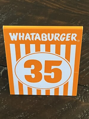 WHATABURGER TABLE TENT No. 35 CARD TEXAS HAMBURGER RESTAURANT #35 ...