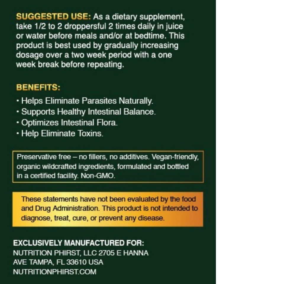 Parasite Cleanse Detox Drops for Gut Health, Digestion, Cayenne Pepper ...