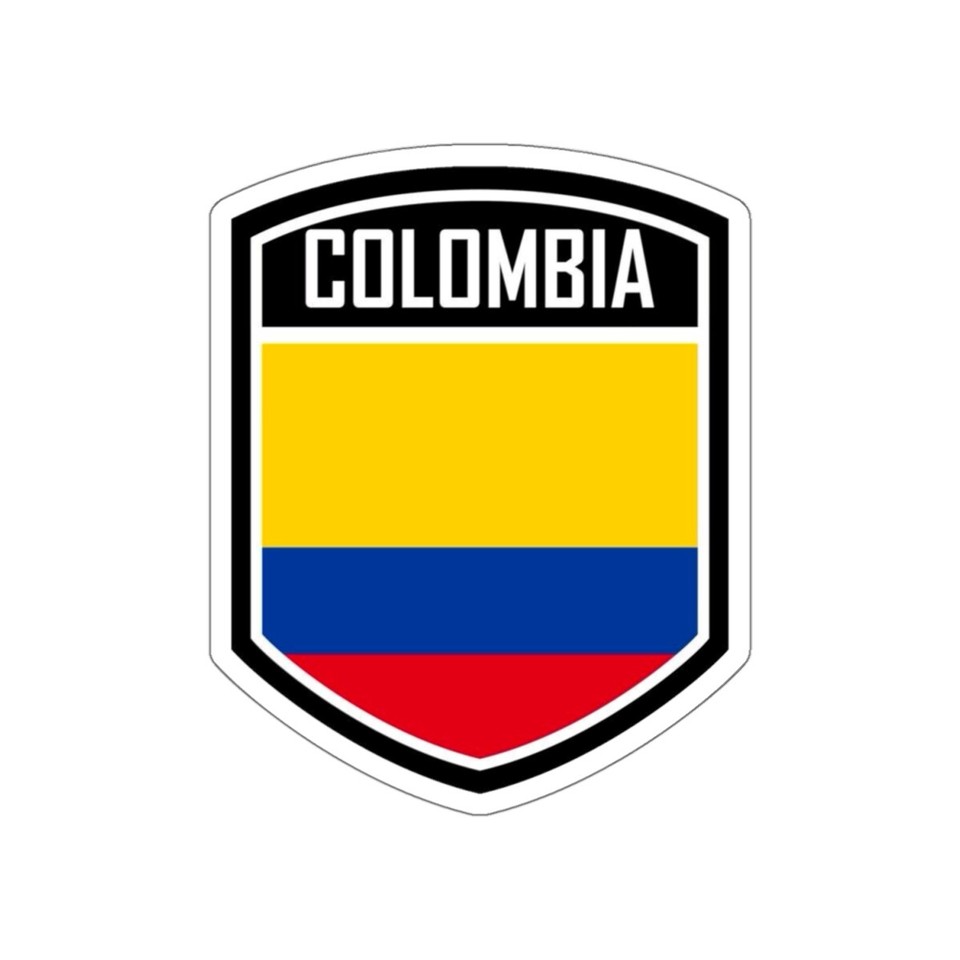 Colombia National Flag Shield Country Kiss-Cut Sticker Vinyl Decal Logo ...
