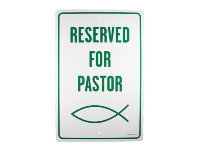 Sign-Reserved For Pastor w/Fish | eBay