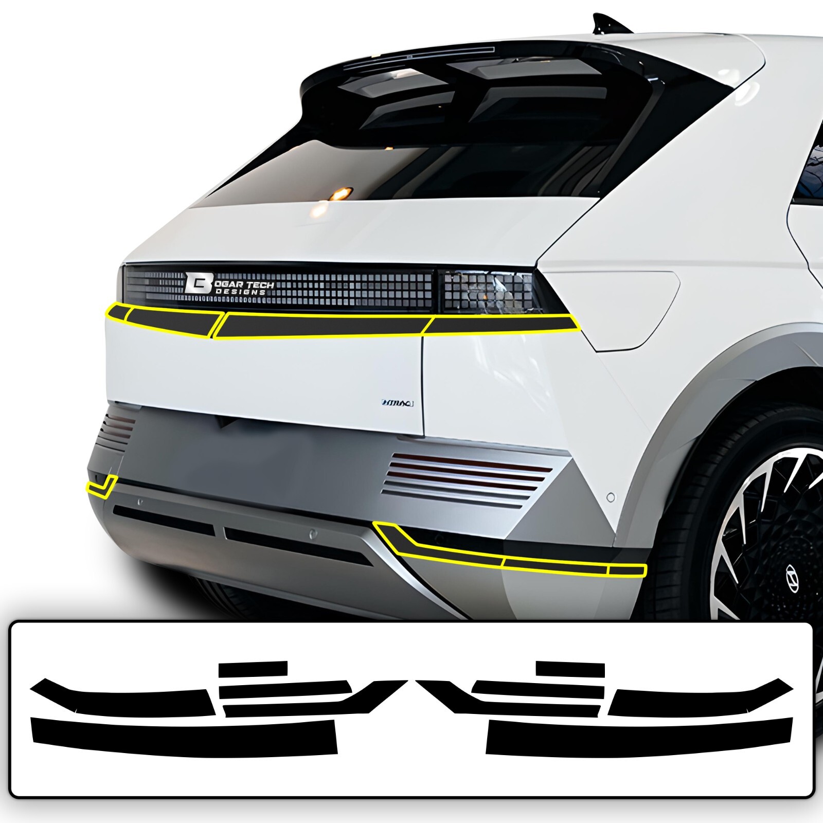 Fit Hyundai Ioniq 5 Rear Bumper Chrome Delete Decal Film Blackout Trim ...