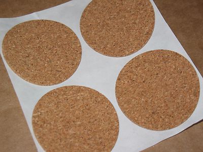 4 CORK ANTI SKID DISC DOT PAD CIRCLE ROUND FEET POD 2 in DIA 1/16 thick ...