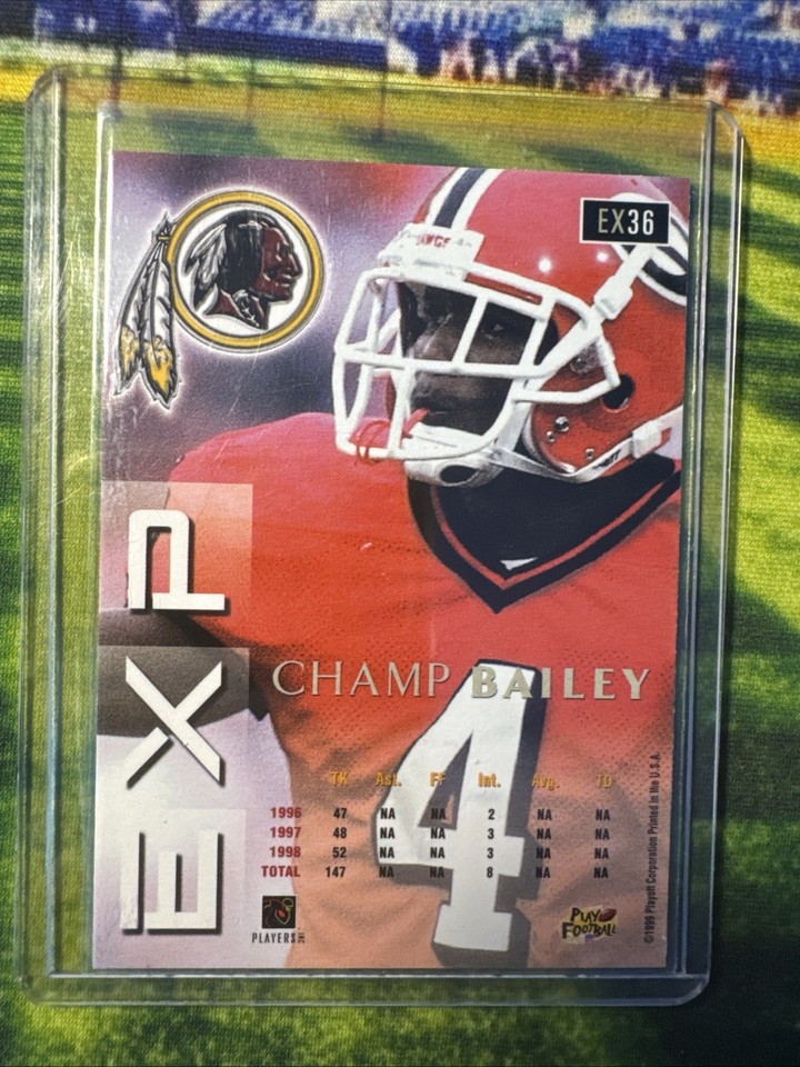 1999 Playoff Prestige EXP #EX36 Champ Bailey RC Rookie Washington ...