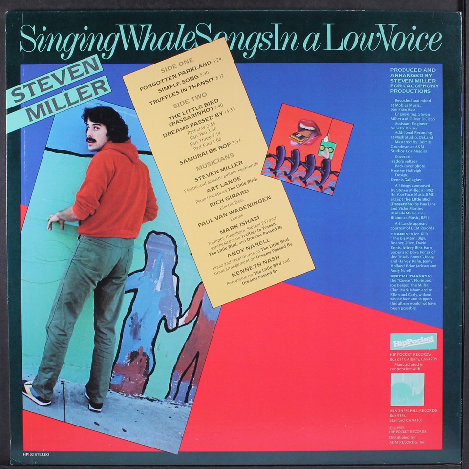 STEVEN MILLER: singing whale songs in a low voice HIP POCKET 12" LP 33 ...