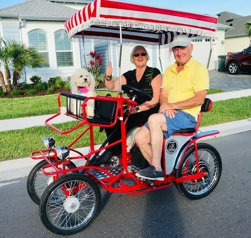 Surrey Bike Single Bench, Red, Beach Surrey Bikes, Quadracycle, 4 wheel ...