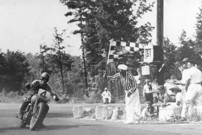 1948 Joe Weatherly streaks past checkered flag win first career AM- Old ...