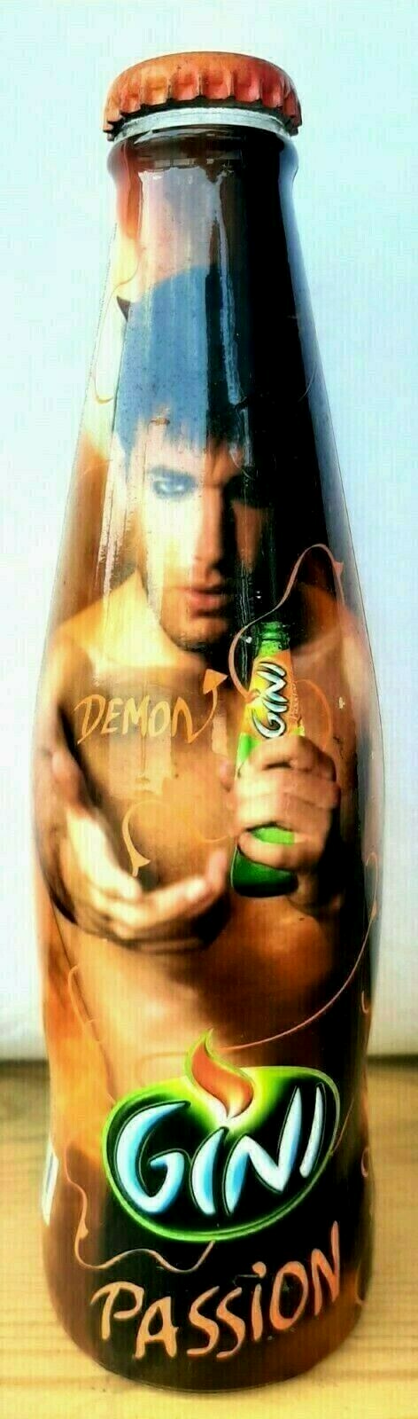 BELGIUM GINI LEMON SOFT DRINK PASSION DEMON WRAPPED BOTTLE FULL SODA ...