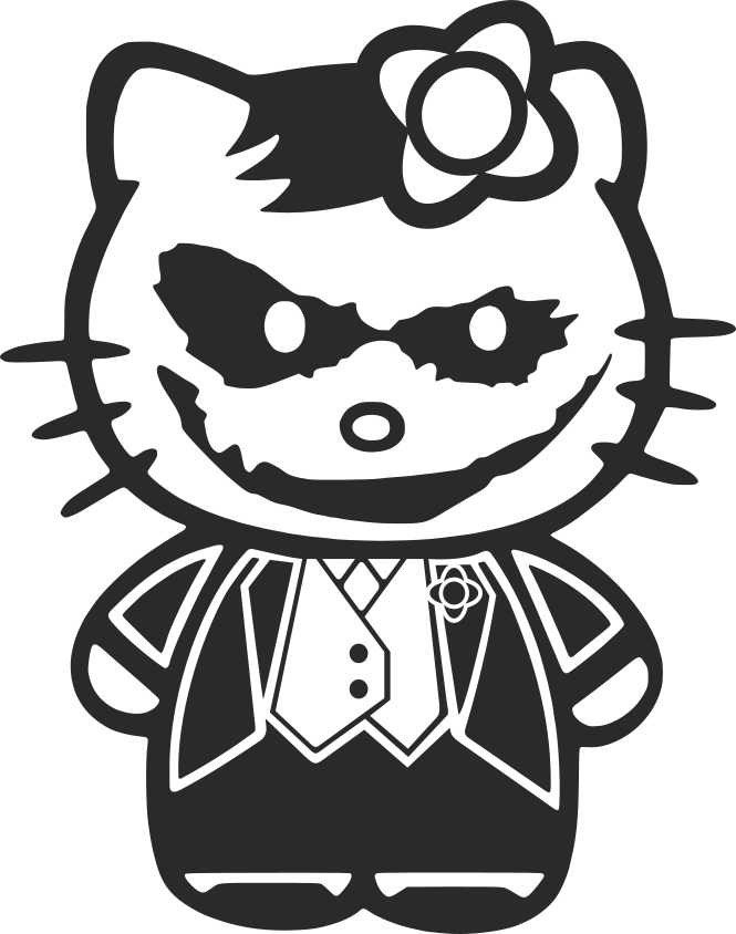 Hello Kitty DC Bat Family 6-inch Parody Vinyl Decals, Black or White | eBay