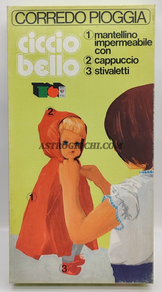 SEBINO CORREDO MANTELLINO PIOGGIA BAMBOLA DOLL CICCIOBELLO VINTAGE 70 ...