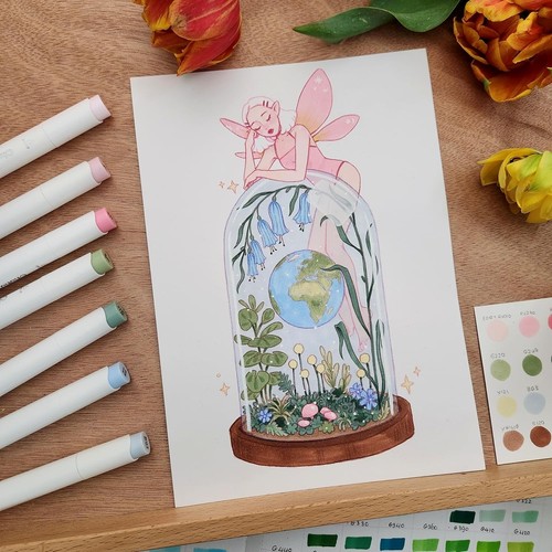 Ohuhu Double Sided Marker Pad Art Sketchbook Bleedproof - 9"x12" Large ...