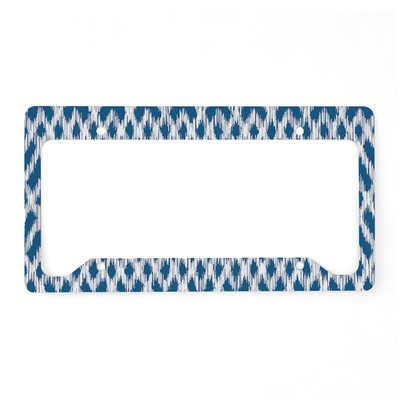 CafePress Ikat Pattern Blue License Plate Holder License Frame ...