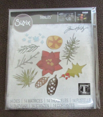 Sizzix Tim Holtz Thinlits 14 Dies 666069 MODERN FESTIVE NEW Flowers Leaves | eBay