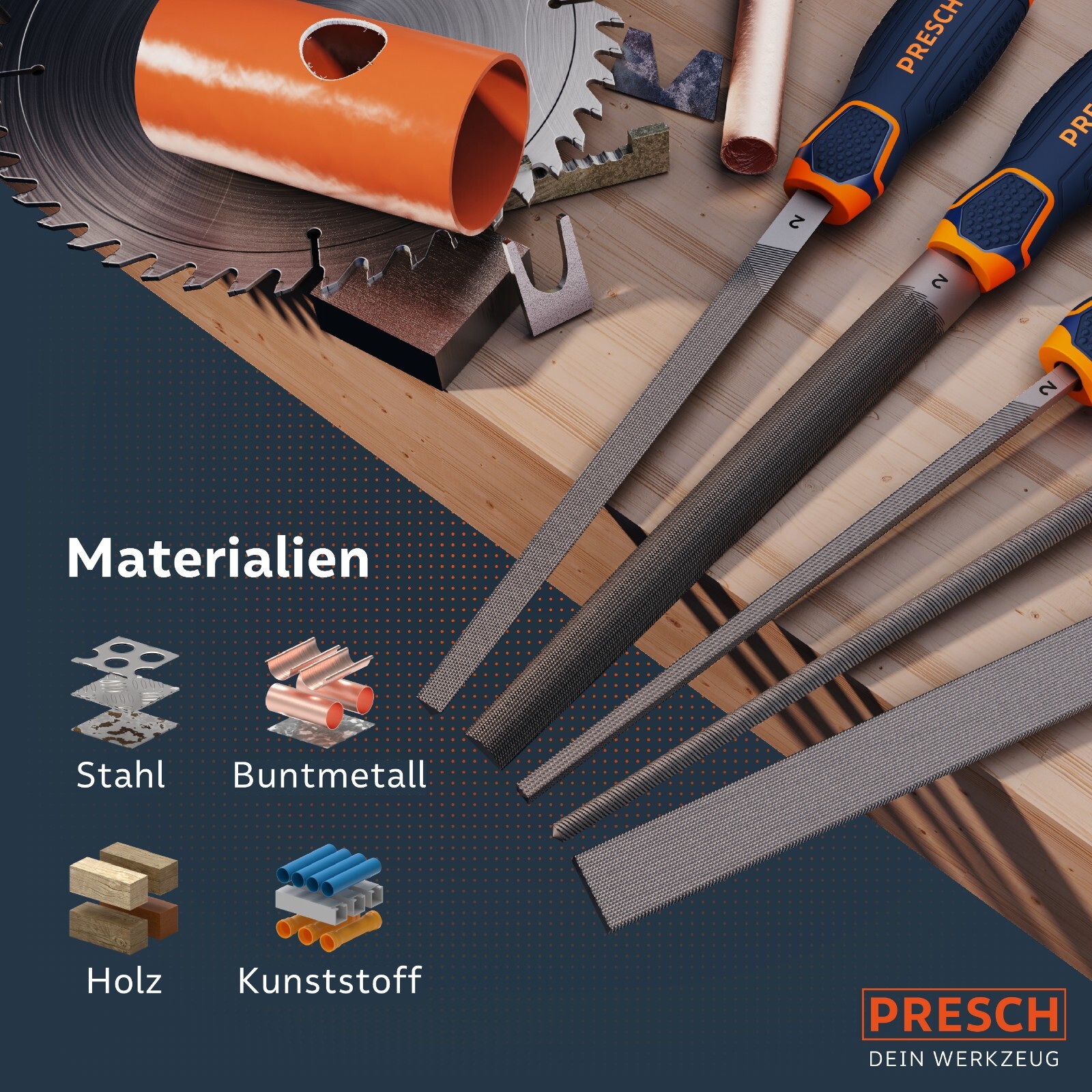 Presch Werkstattfeilen Set 5tlg. 200mm | Feilen Satz | Raspel Satz ...