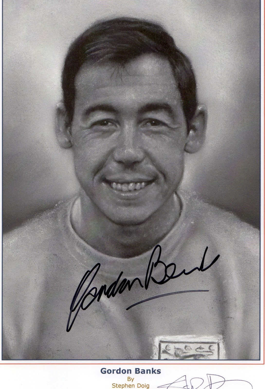 Stephen Doig Artwork Signed by Artist and Gordon Banks England 1966 COA ...