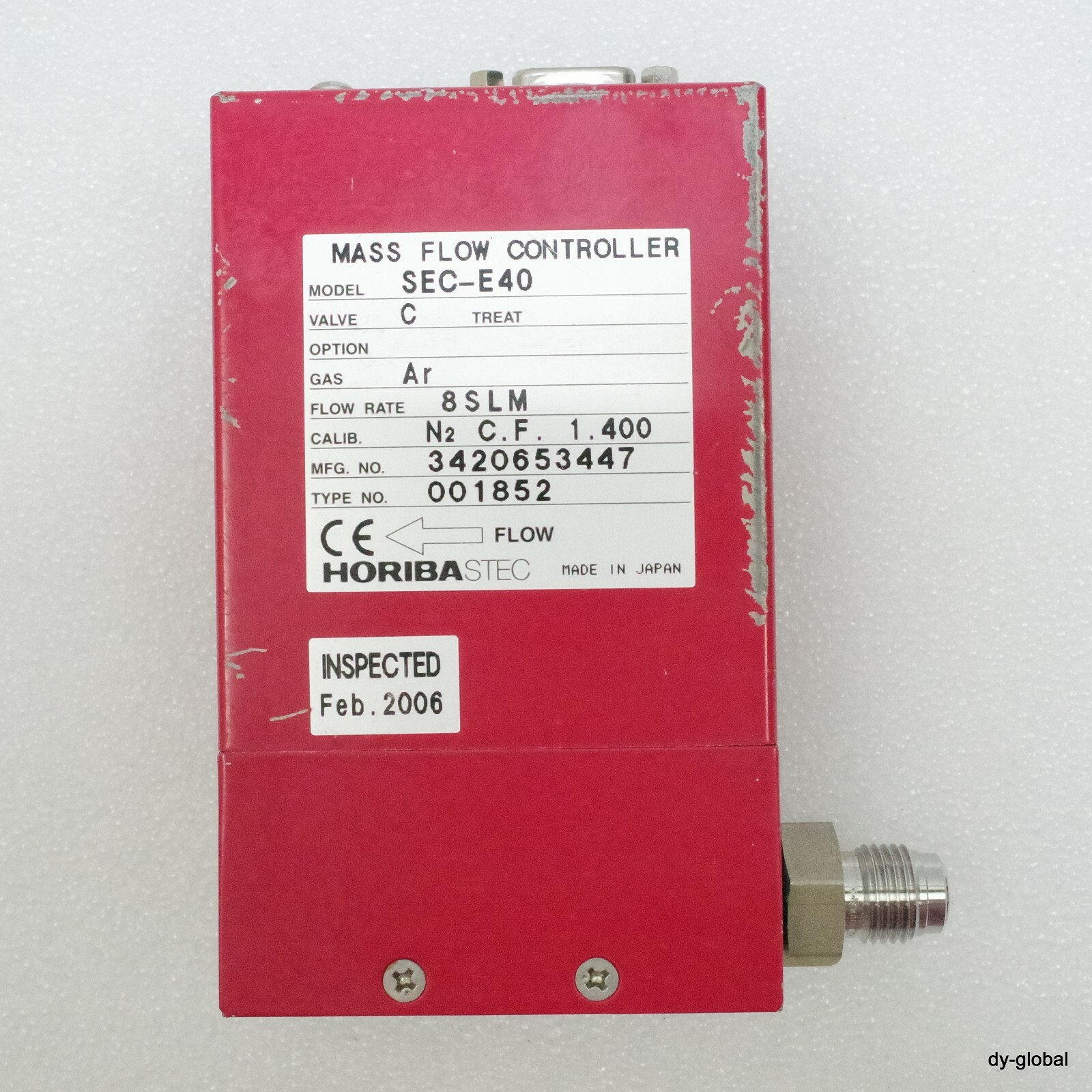 HORIBA STEC Used Scratche SEC-E40 8SLM Ar MASS FLOW CONTROLLER MFC-I-208 SC=6A34 | eBay