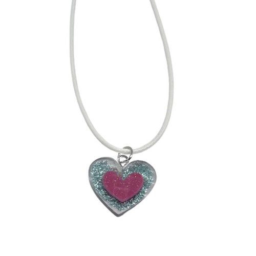 Exquisite Heart Necklace for Women Adjustable Chain Hip Hop Pink Heart ...