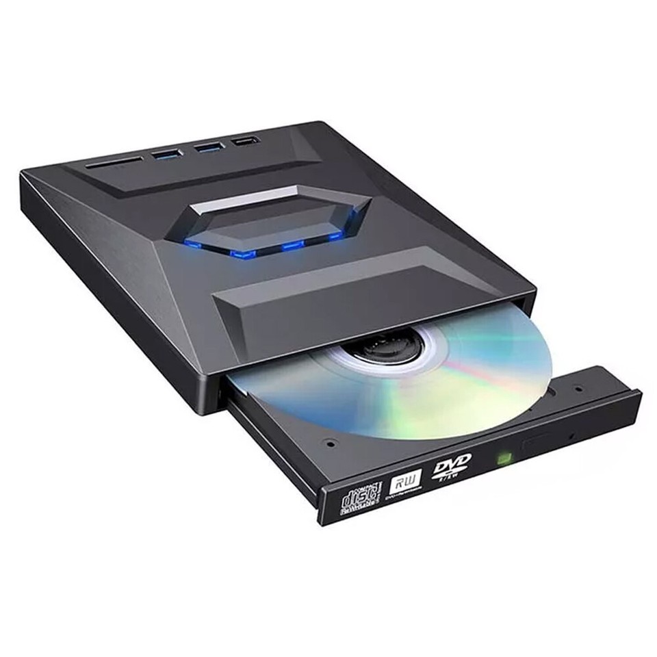 USB External DVD RW CD Writer Drive Burner Reader For Laptop PC Windows ...