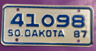 LICENSE PLATES Motorcycle South Dakota 1987 41098 | eBay