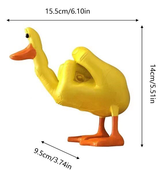 Duck You Middle Finger Duck Statue Little Duck Figurine Office Desktop ...