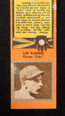 1934 BASEBALL Lon Warneke Chicago Cubs Born 1909 Mount Ida AR ...