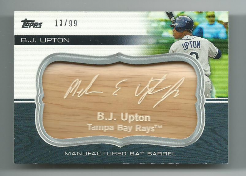 2010 Topps Update Manufactured Bat Barrel #MB77 B.J. Upton /99 - NM-MT ...