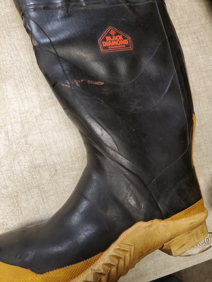 Vintage Black Diamond Firefighter Rubber Boots Thigh High Mens 9m 11w ...