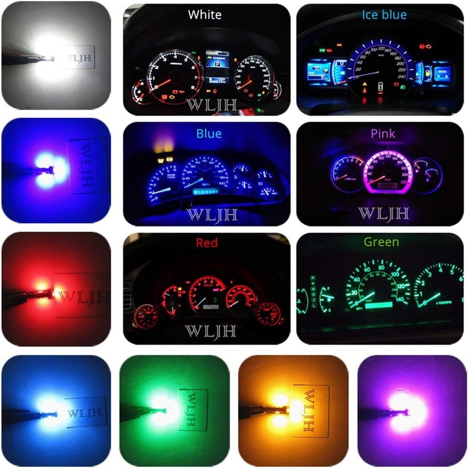74 Led Bulb Dash Lights Mini T5 2721 27 37 286 Wedge Twist Socket Blue ...