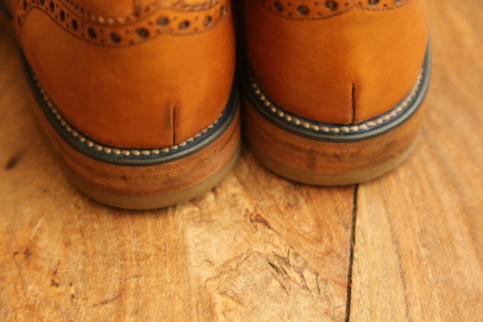 Loake Design Errington Tan Brown Leather Derby Brogue Boots Shoes Mens ...