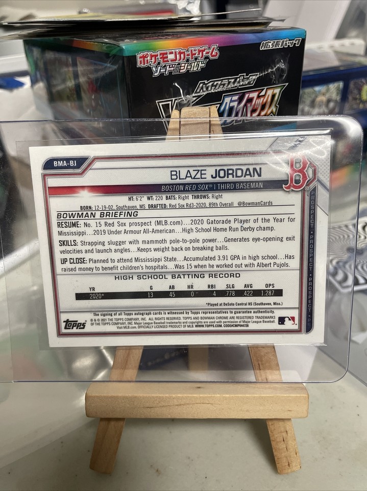 2021 Bowman Chrome Mega Box BLAZE JORDAN AUTO Autograph Refractor #BMA ...