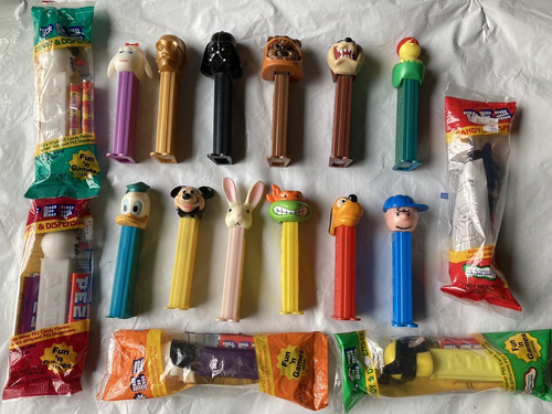 19 Vintage Pez Dispensers - 5 NEW - Mickey Mouse Star Wars Ninja Turtle ...