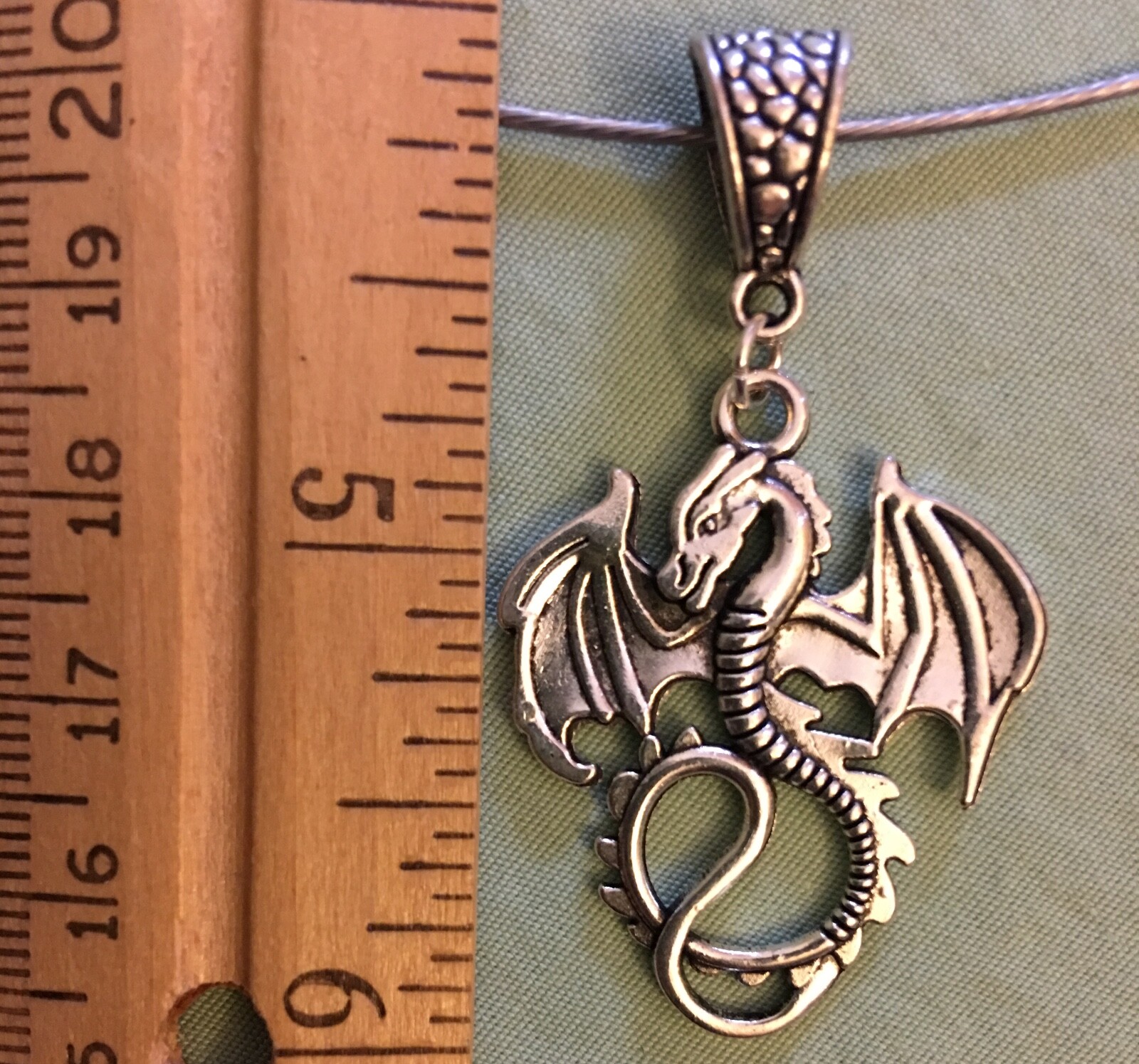 DRAGON NECKLACE - Pewter Pendant on 18” Cable - Game of Thrones DRAKE ...