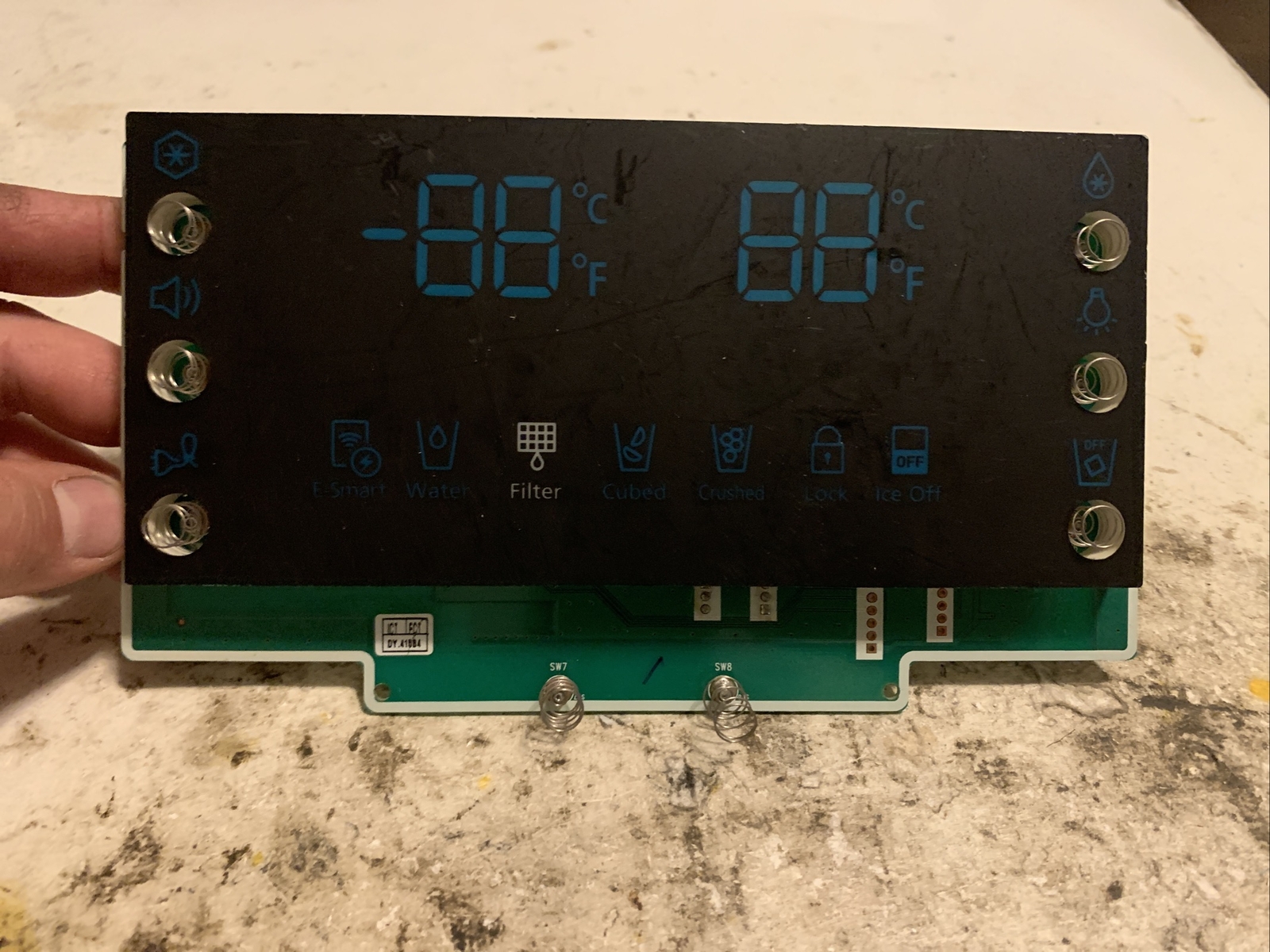 SAMSUNG REFRIGERATOR DISPENSER DISPLAY BOARD PART # DA92-00596A. #184 ...