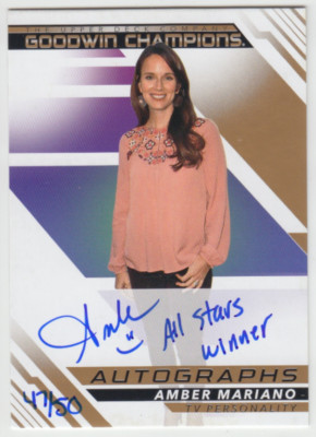 2022 UD Goodwin Champions Amber Mariano Inscribed Auto All Stars Winner ...
