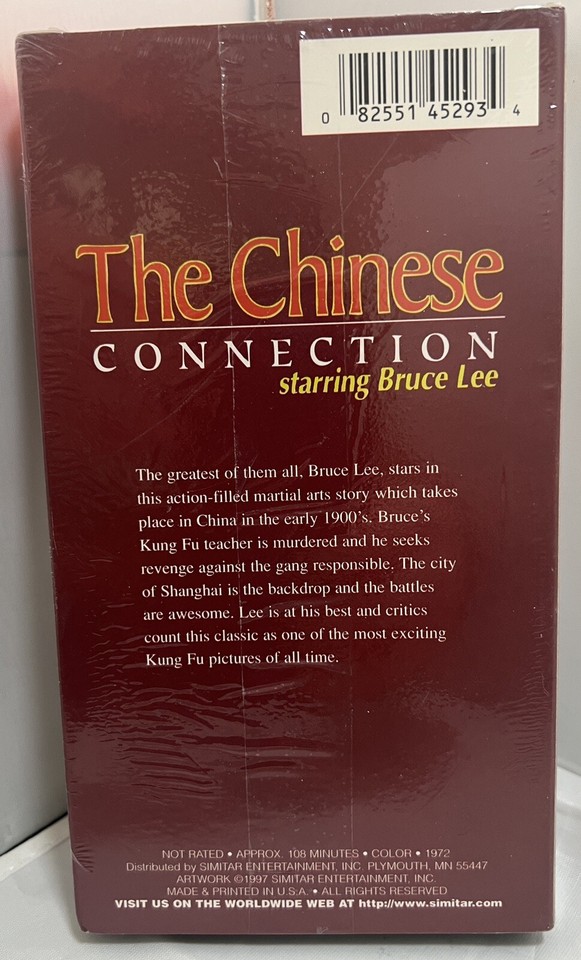 The Chinese Connection [VHS] Bruce Lee, Nora Miao, James Tien ...