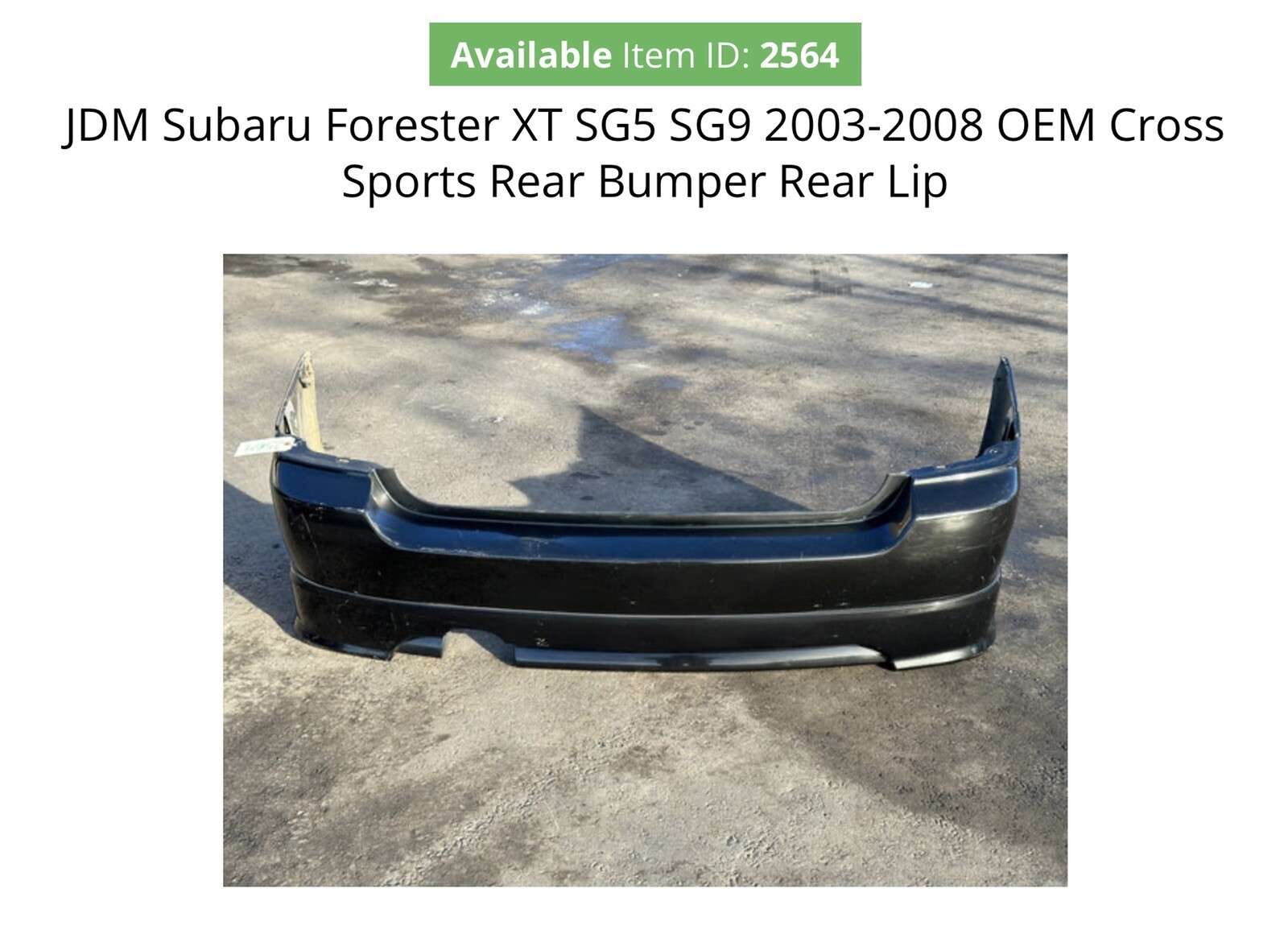 2003-2008 Subaru Forester STi SG9 SG5 Rear Bumper Cover Assembly ...