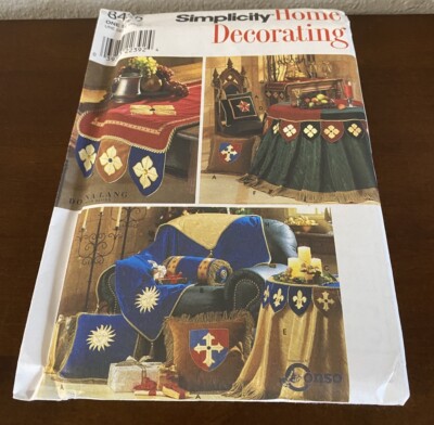 Simplicity Pattern Renaissance Table Runner Table Topper Throw Pillows ...