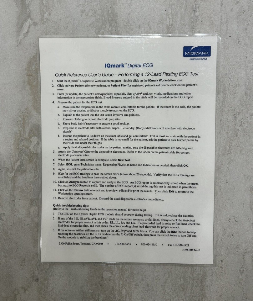 Midmark IQmark ECG Digital Interpretative EKG | eBay