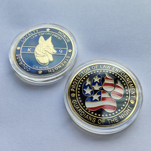 US LAW ENFORCEMENT K9 Dog Paw Canine Loyalty Honor Gold Plated ...