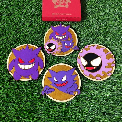 Wooden Colorful Pokémon Coasters, Ghastly, Haunter, Gengar, Nerd & Geek ...