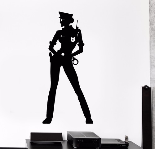 Vinyl Wall Decal Woman Police Officer Law Stickers Mural (263ig) | eBay