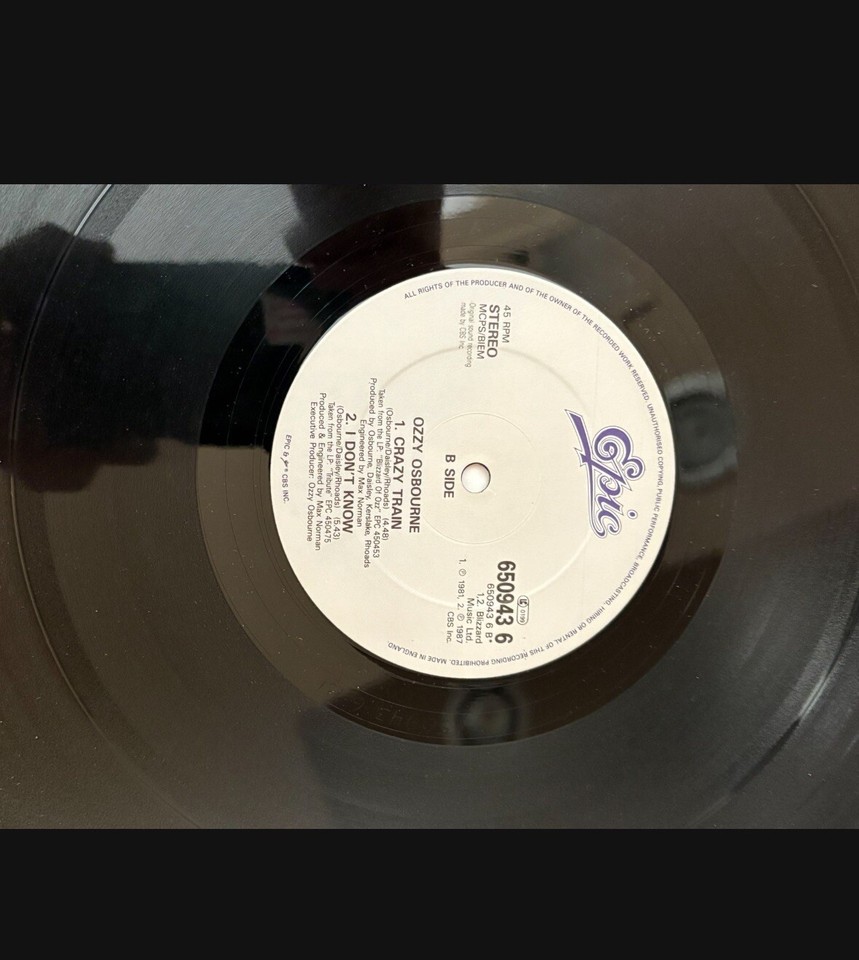 Ozzy Osbourne Randy Rhoads Tribute vinyl record 12" LP 33-RPM | eBay