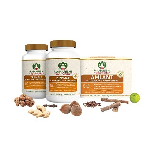 Maharishi Ayurveda Digestive Care Therapy, Triphala+ Amlant +Dizomap 60 ...