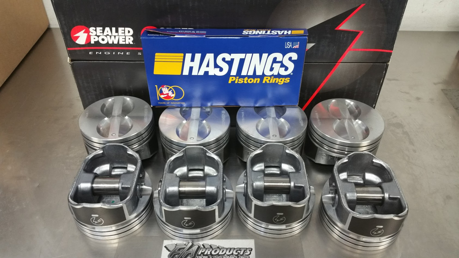 Speed Pro 350 Chevy Pistons & Hastings Moly Rings Combo 350 H345DCP30 ...