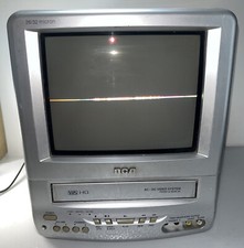 RCA Television VHS Combo T09085 Gray Silver 9" Inch Retro Gaming TV ...