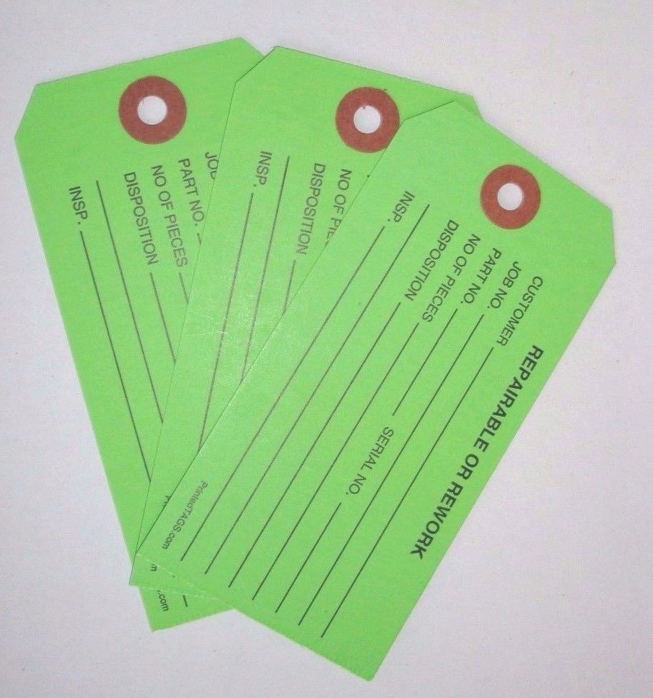 100 Repairable or Rework inspection tags quality control labels paper ...