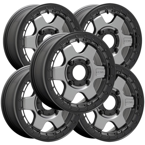 (Set of 5) Fuel UTV D923 Block Beadlock 15x6 4x156 +38mm Gunmetal ...