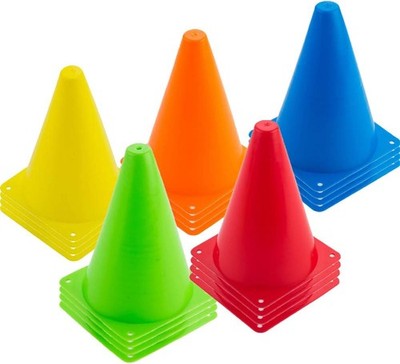 20 PCS 7 inch Plastic Agility Cones for Kids-Mini Traffic Safety Cones ...