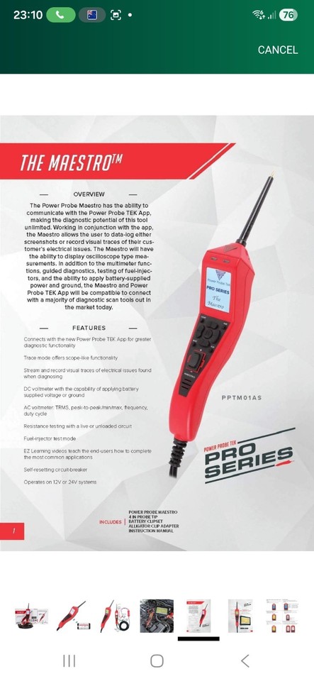 Power Probe MAESTRO Automotive Electrical Circuit Tester PPTM01AS Auto ...