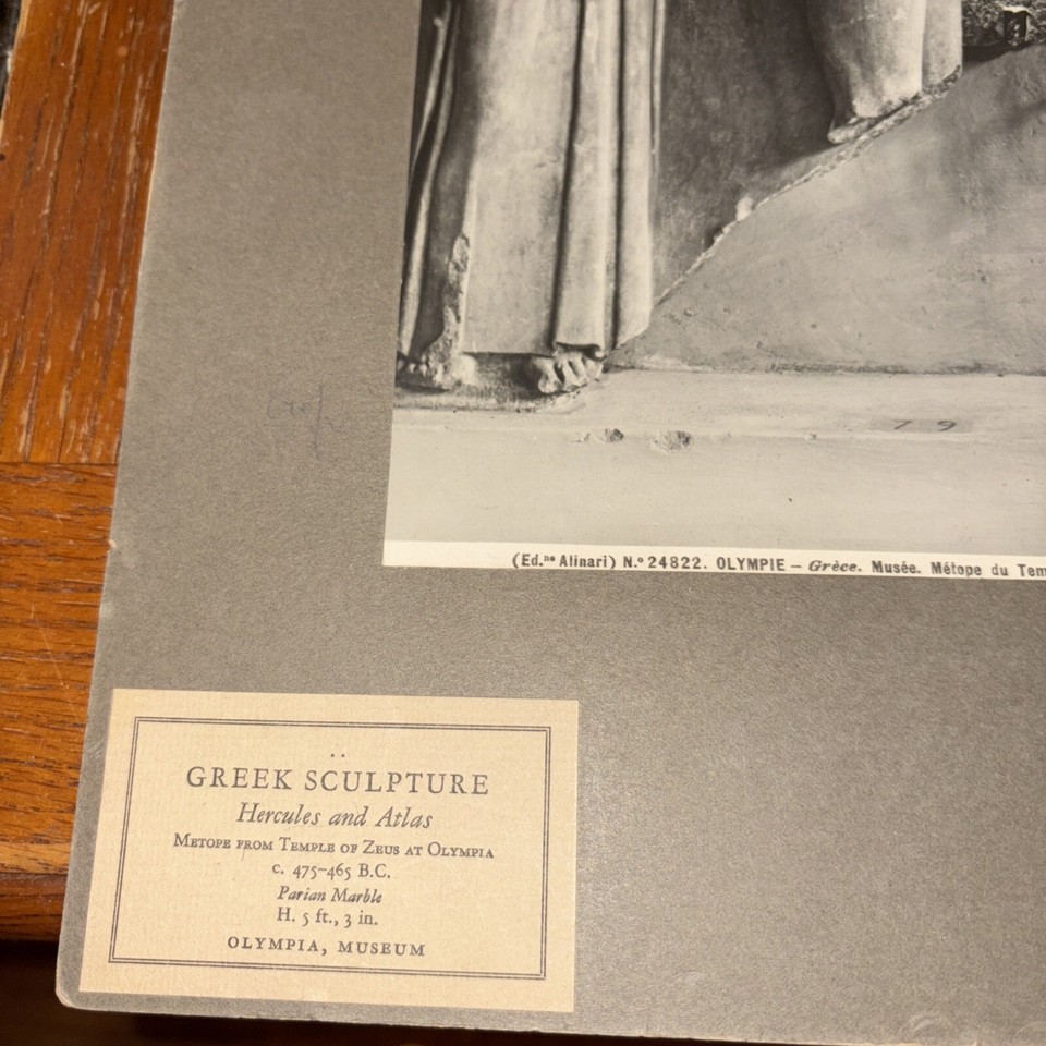 Vintage Hercules Atlas Metope / Temple of Zeus at Olympia Greek ...